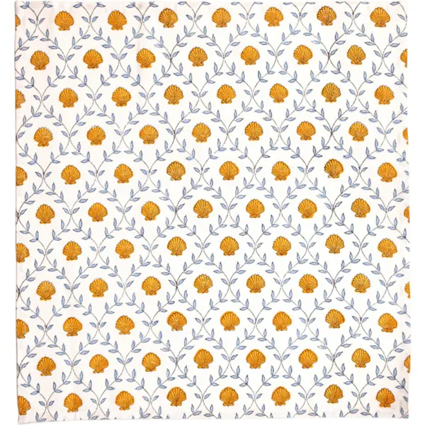 INNER CHILD Seashell Blockprint Napkinsset Of 4 - Orange