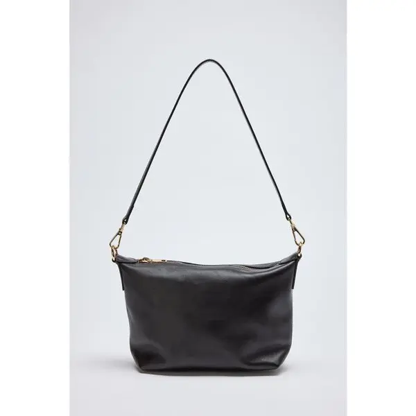 FOREVER & ALWAYS SHOES Nila Bassepi Leather Slouchy Shoulder Bag - Black
