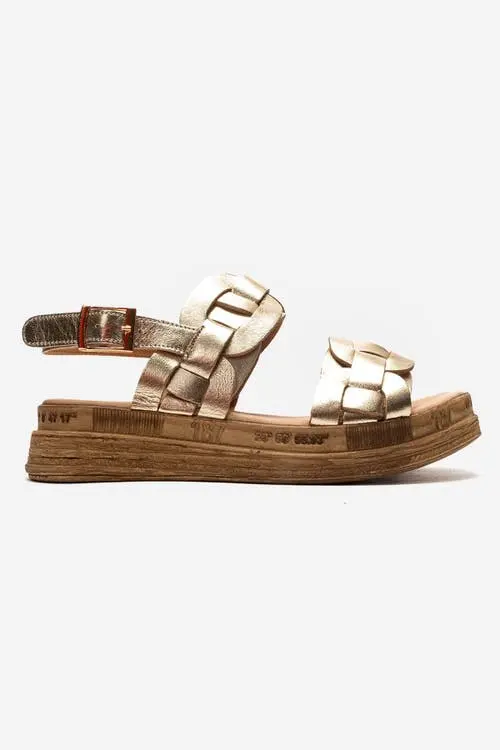 FOREVER & ALWAYS SHOES Elvoro Leather Sandals - Gold