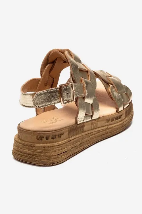 FOREVER & ALWAYS SHOES Elvoro Leather Sandals - Gold