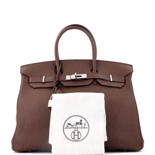 Hermès Birkin Handbag Brown Togo With Palladium Hardware 35 - Brulee