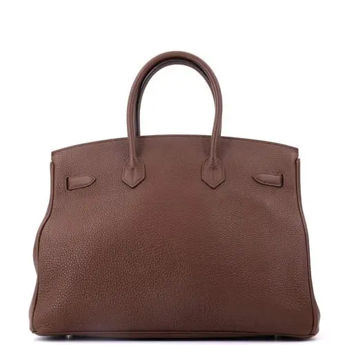 Hermès Birkin Handbag Brown Togo With Palladium Hardware 35 - Brulee