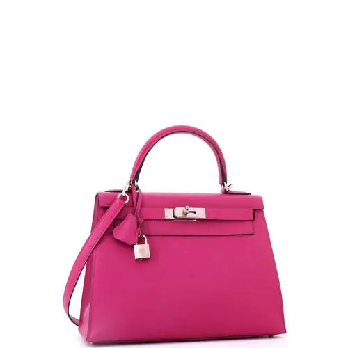 Hermès Kelly Handbag Epsom With Palladium Hardware 28 - Pink
