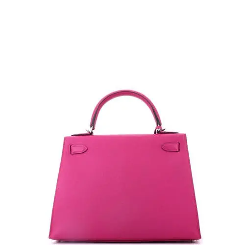 Hermès Kelly Handbag Epsom With Palladium Hardware 28 - Pink
