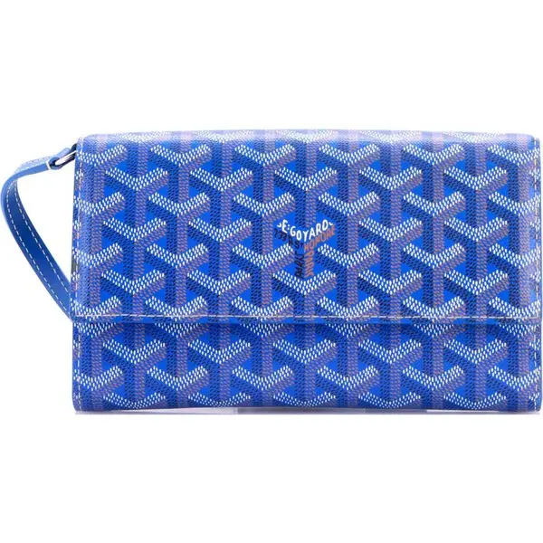 Goyard Varenne Continental Wallet With Strap Coated Canvas - Blue