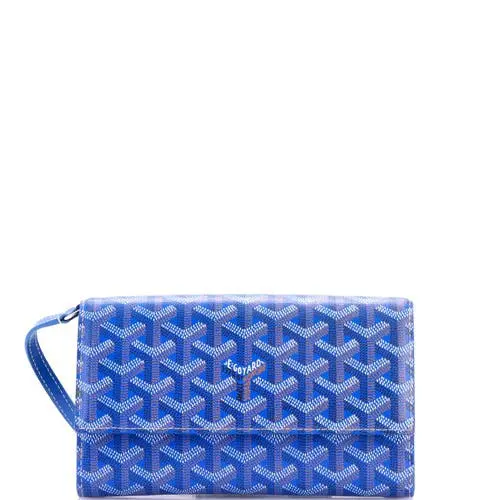 Goyard Varenne Continental Wallet With Strap Coated Canvas - Blue