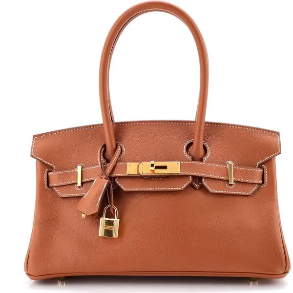 Hermès Shoulder Light Birkin Bag Evercolor 29 - Gold