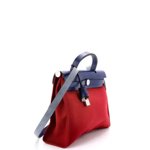 Hermès Herbag Zip Leather And Toile 31 - Red