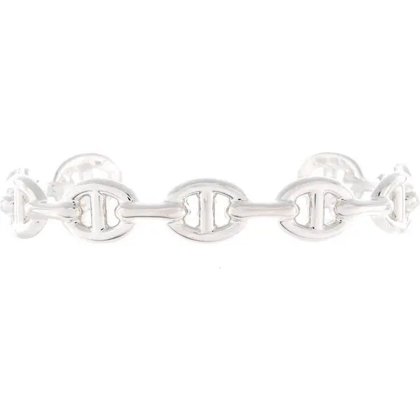 Hermès Chaine D'ancre Enchainee Cuff Bracelet Sterling Medium - Silver