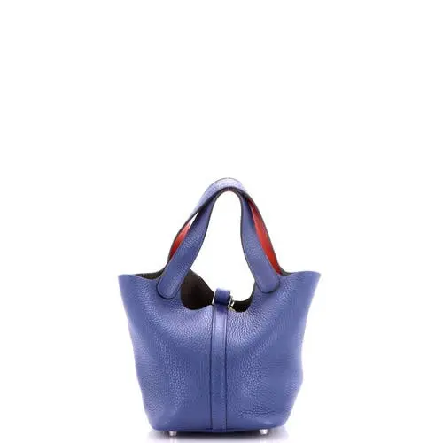 Hermès Picotin Lock Bag Clemence Pm - Blue