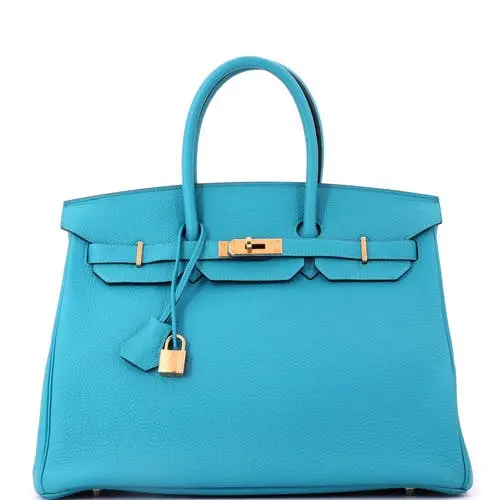 Hermès Birkin Handbag Togo With Gold Hardware 35 - Blue