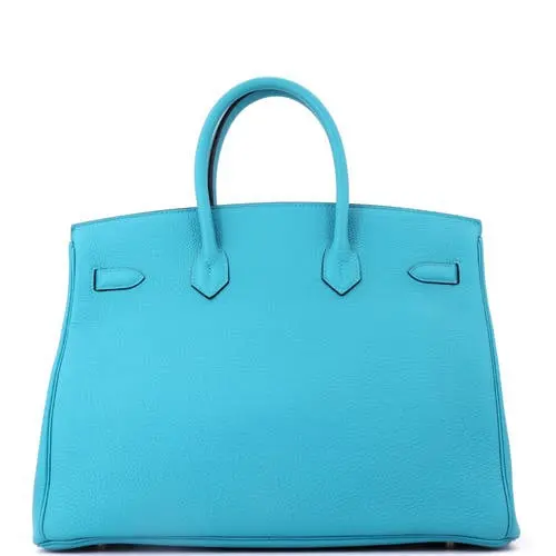 Hermès Birkin Handbag Togo With Gold Hardware 35 - Blue