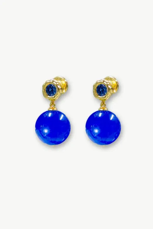 CLASSICHARMS Tia Chalcedony Drop Earrings - Royal Blue