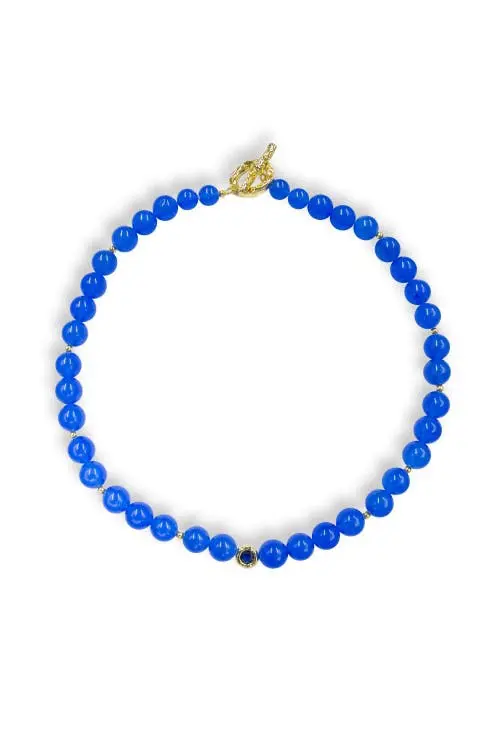 CLASSICHARMS Tia Chalcedony Choker Necklace - Royal Blue