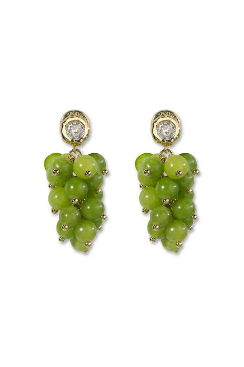 CLASSICHARMS Olivia Cascade Cluster Peridot Bead Drop Earrings - Green