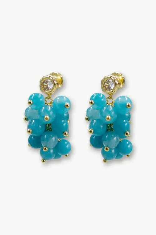CLASSICHARMS Gia Amazonite Cascade Cluster Drop Earrings - Blue