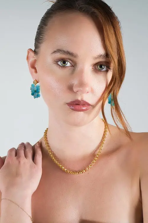 CLASSICHARMS Gia Amazonite Cascade Cluster Drop Earrings - Blue