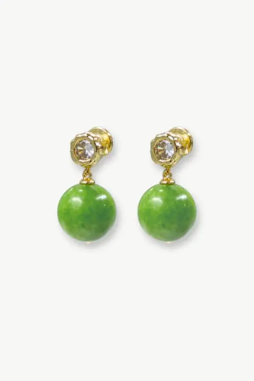 CLASSICHARMS Olivia Peridot Bead Drop Earrings - Green