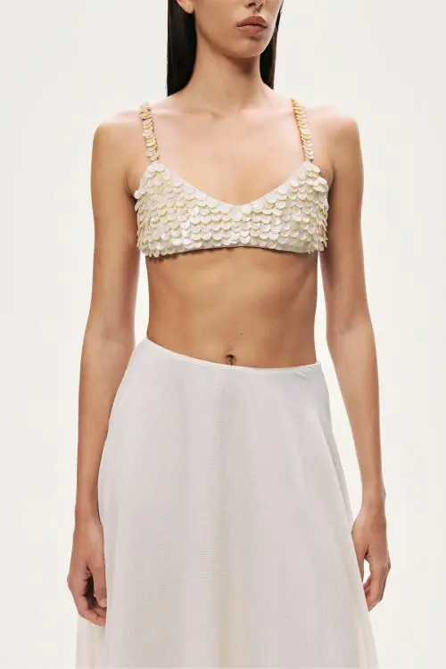 NOCTURNE Flowy High-waisted Midi Skirt - Ivory