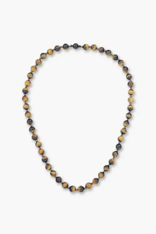CLASSICHARMS Tiger's Eye Beaded Necklace - Black