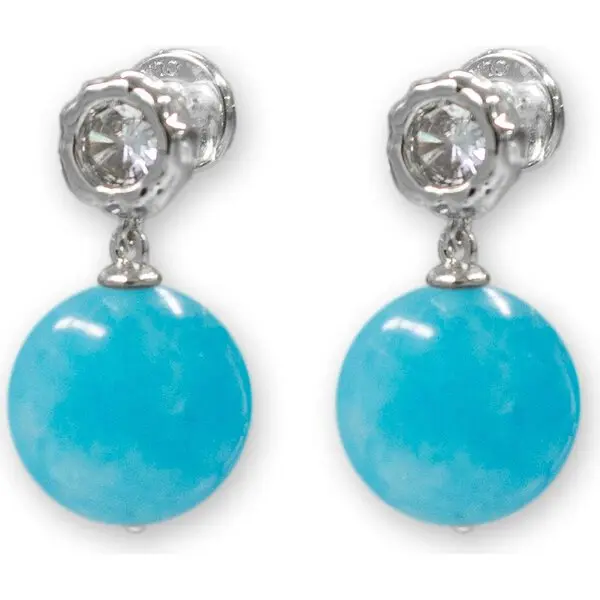 CLASSICHARMS Gia Amazonite Bead Drop Earrings - Blue