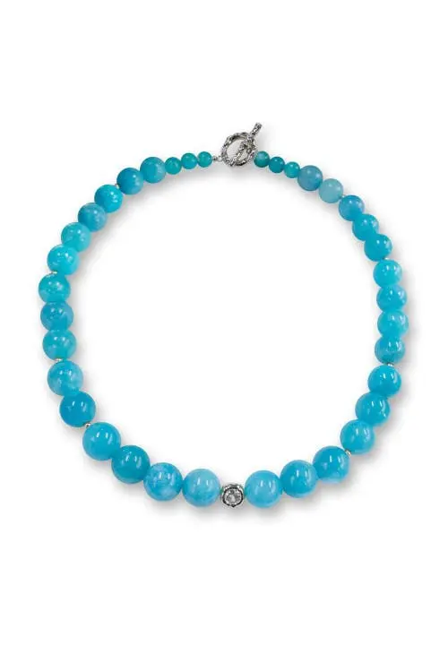CLASSICHARMS Gia Amazonite Bead Choker Necklace - Blue