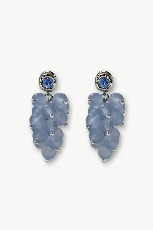 CLASSICHARMS Isla Cascade Cluster Aquamarine Bead Drop Earrings - Auqamarine