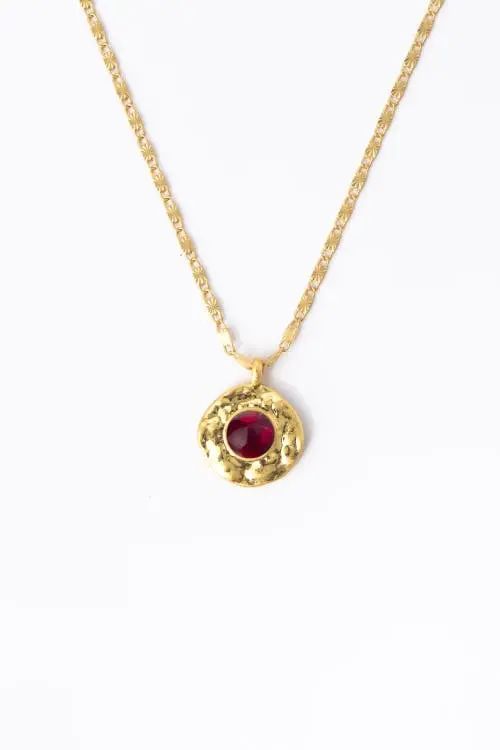 CLASSICHARMS Roaming Venus Crystal Molten Pendant Necklace - Gold/red
