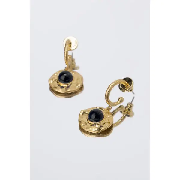 CLASSICHARMS Roaming Venus Crystal Molten Earrings - Gold/black