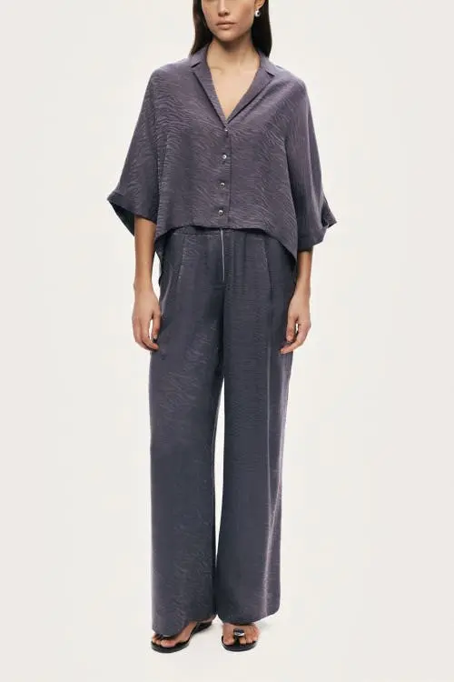 NOCTURNE Fluid Straight-leg Pants - Anthracite