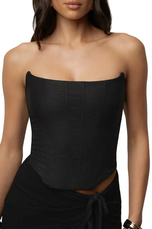 JLUXLABEL Fenix Reversible Linen Corset - Black