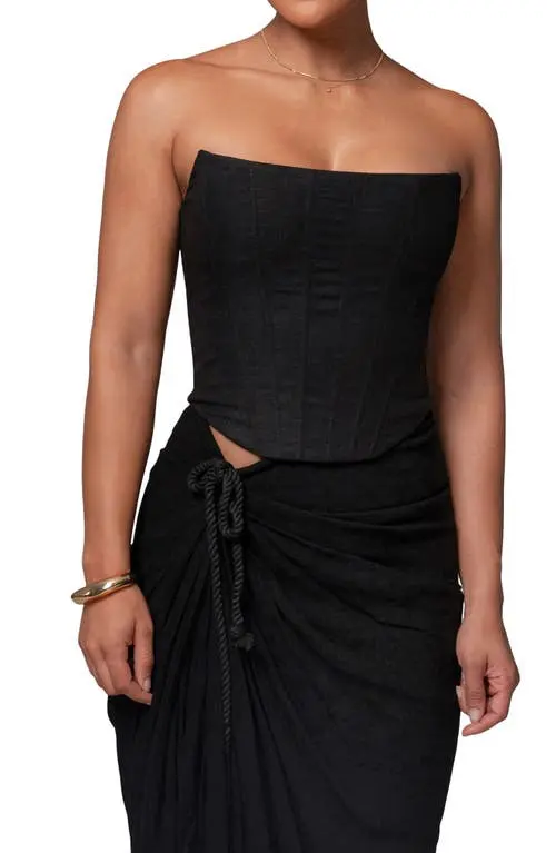 JLUXLABEL Fenix Reversible Linen Corset - Black