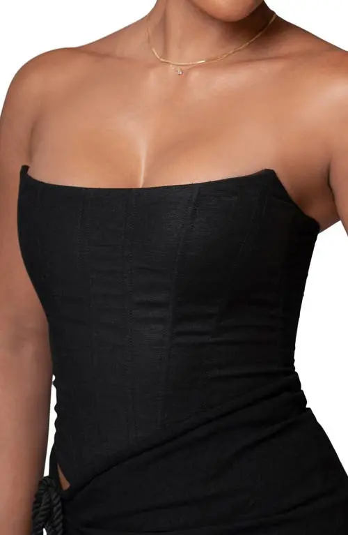 JLUXLABEL Fenix Reversible Linen Corset - Black