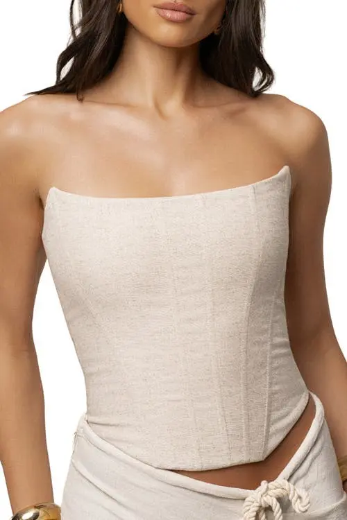 JLUXLABEL Fenix Reversible Linen Corset - Natural