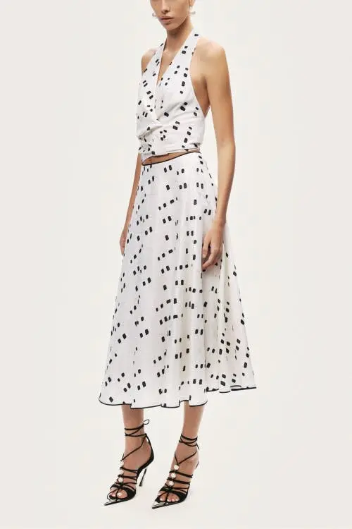 NOCTURNE High-rise Printed Midi Skirt - Multi-colored