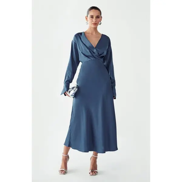 WILLA Glades Maxi Dress - Steel Blue