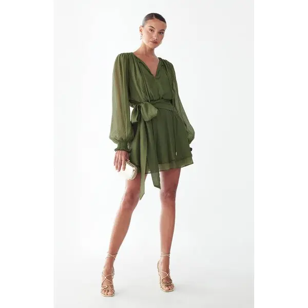 BWLDR Olia Mini Dress - Dark Olive