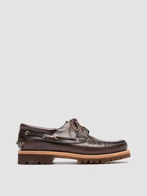 Officine Creative Heritage Flexi 001 Leather Boat Shoes - Brown