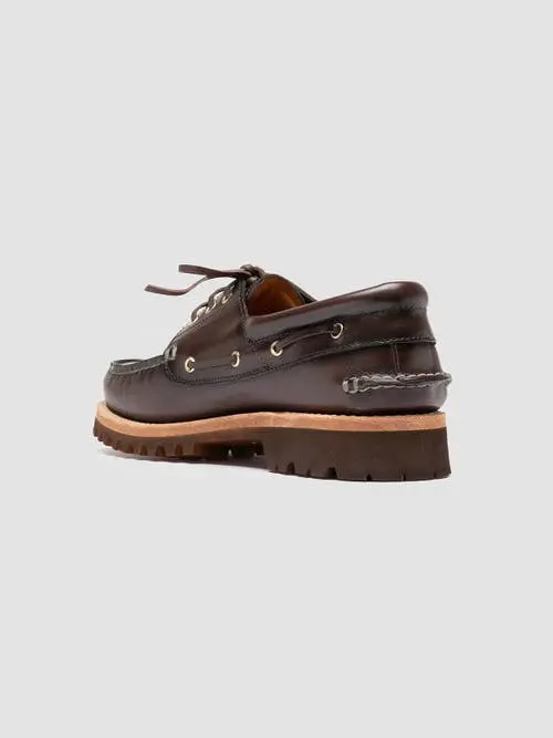 Officine Creative Heritage Flexi 001 Leather Boat Shoes - Brown
