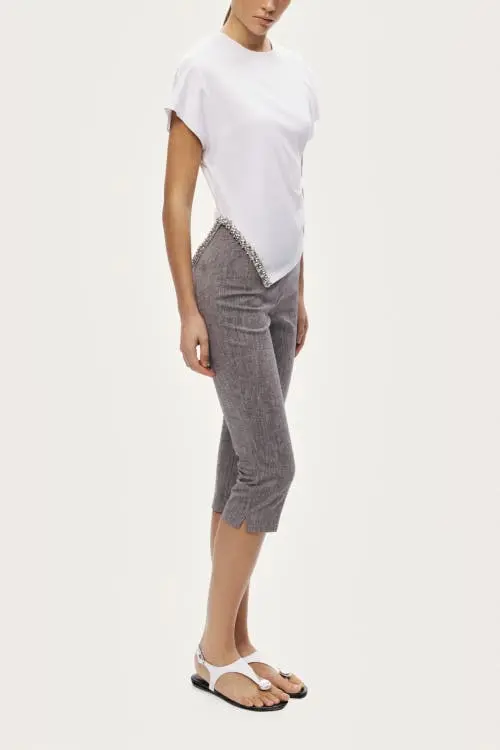 NOCTURNE Tailored Linen Blend Capri Pants