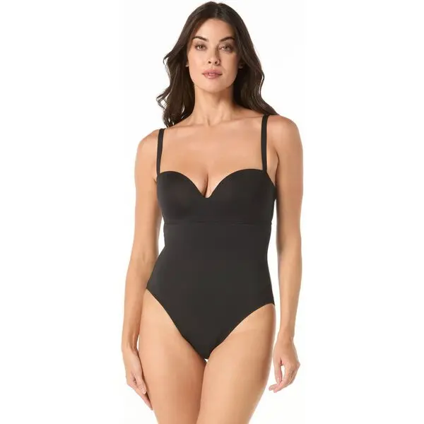 COCO CONTOURS Tummy Control One Piece Swimsuit - Black