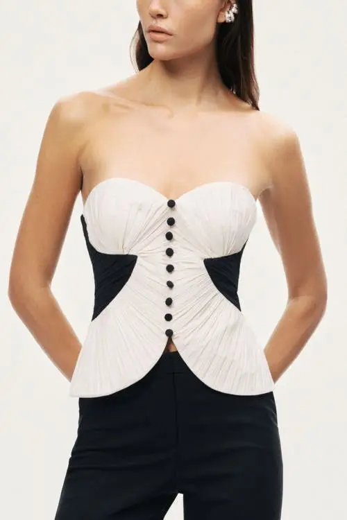 NOCTURNE Structured Strapless Bustier Top