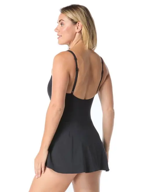 COCO CONTOURS Empress One Piece Sarong Swimdress - Black