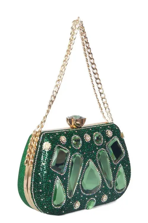 LAUREN LORRAINE Sammie Evening Clutch - Green
