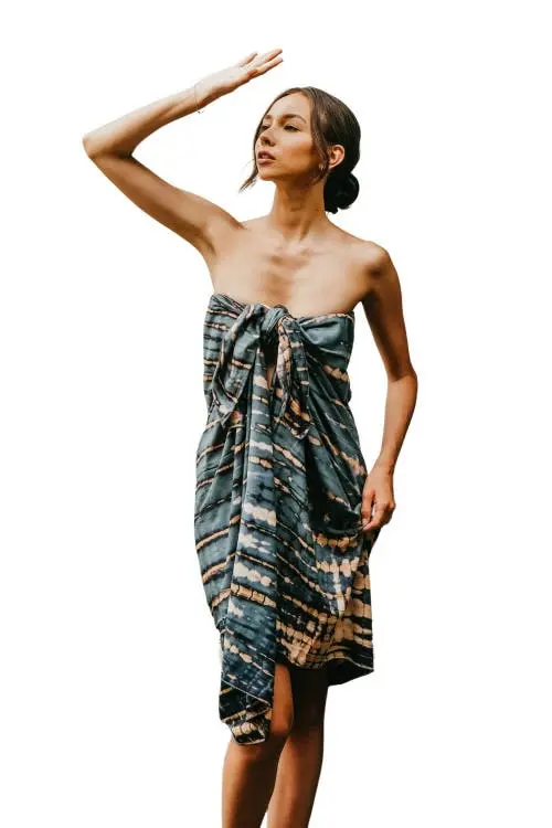 Pink Haley Beach Hand-dyed Sarong - Blue