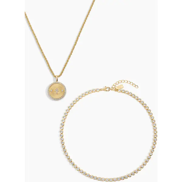 ELECTRIC PICKS Guardian Necklace Set Of 2 - Gold