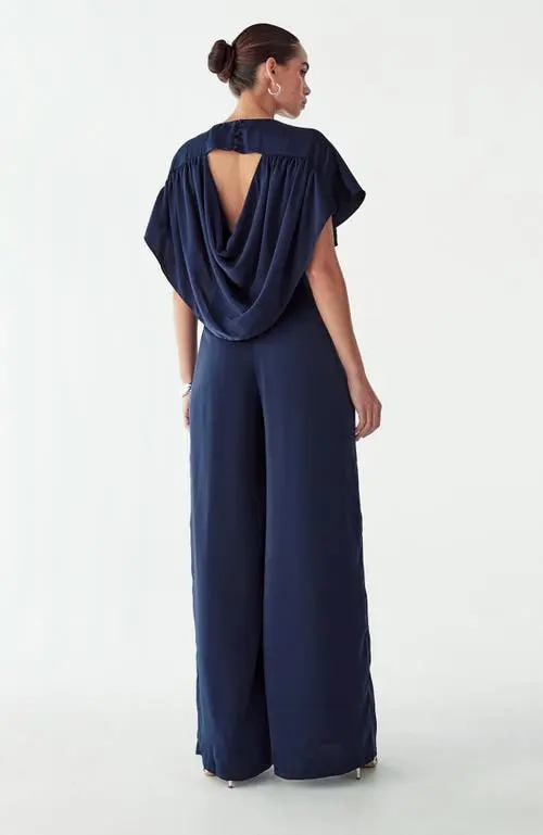 WILLA Lorella Wide Leg Jumpsuit - Navy Blue