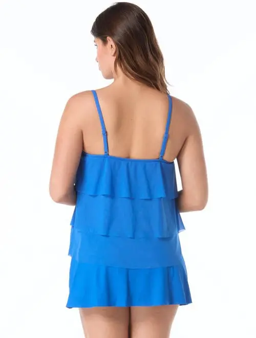 COCO REEF Lotus Ruffle Tankini Swim Top - Ocean