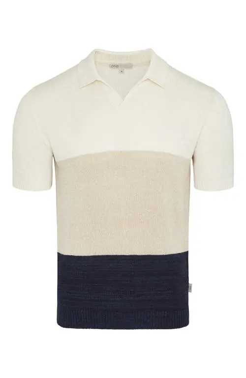 Onia Silk And Linen Short Sleeve Johnny Polo