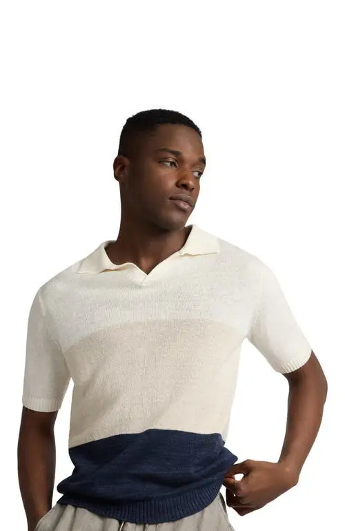 Onia Silk And Linen Short Sleeve Johnny Polo